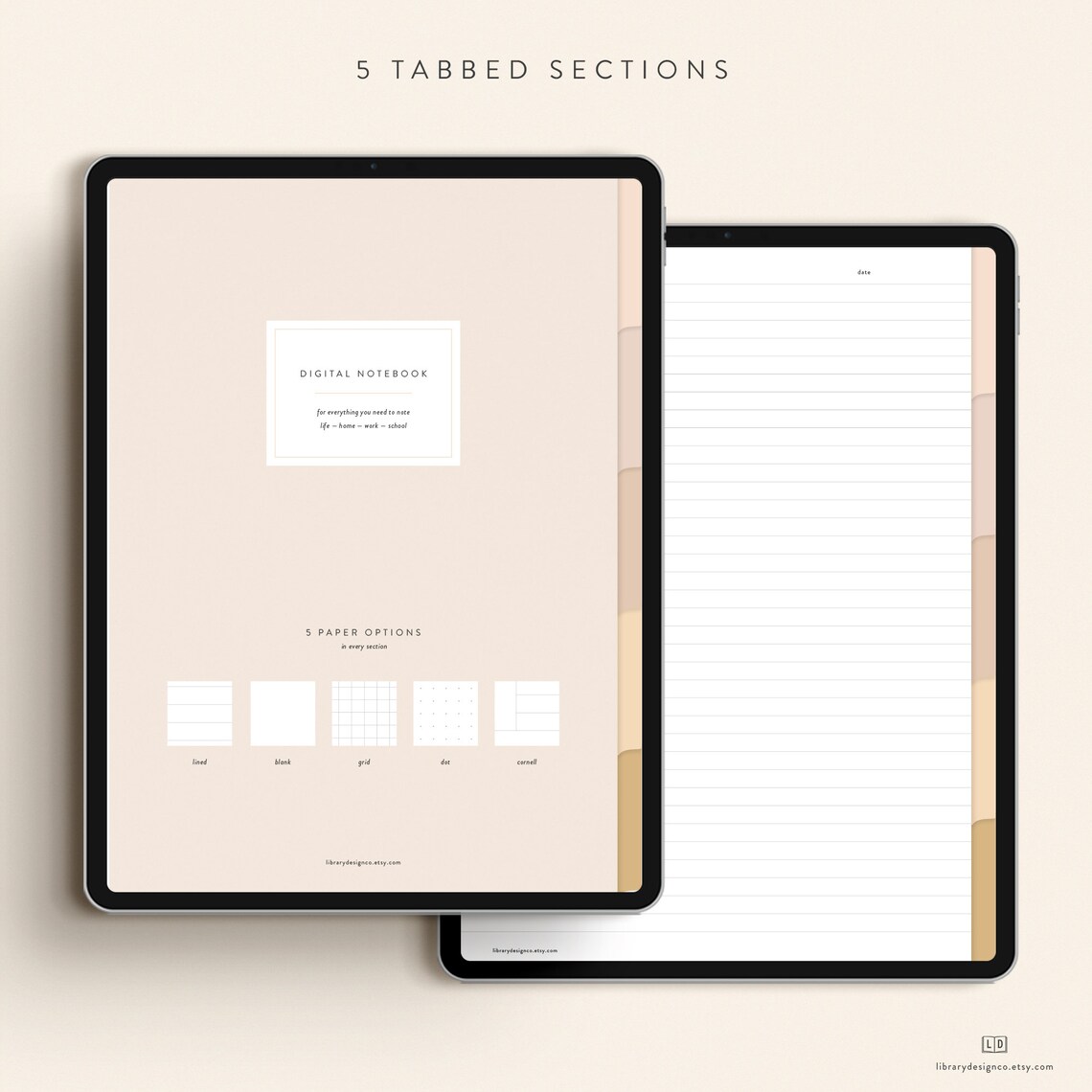 Warm Neutral Digital Notebook — Instant Digital Download — Notability ...
