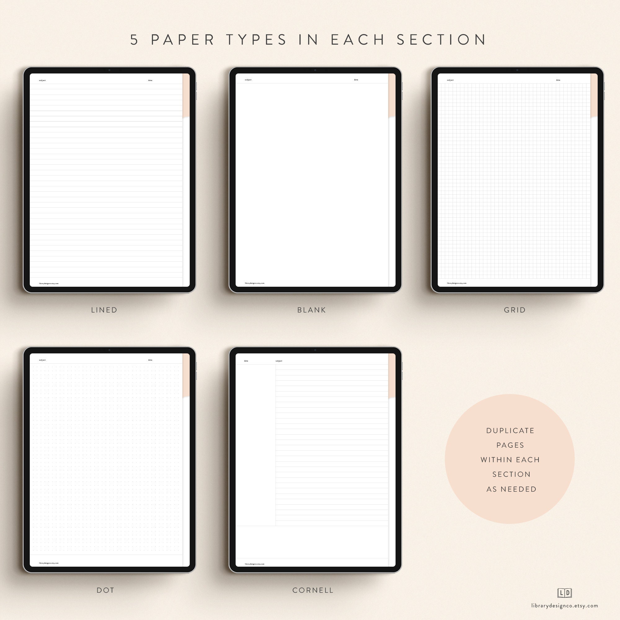 Warm Neutral Digital Notebook — Instant Digital Download — Notability ...