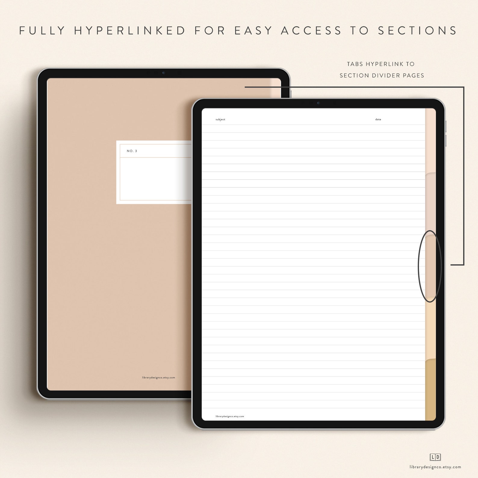 Warm Neutral Digital Notebook — Instant Digital Download — Notability ...