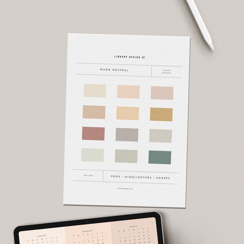 Warm Neutral Color Palette — Instant Digital Download — Notability ...
