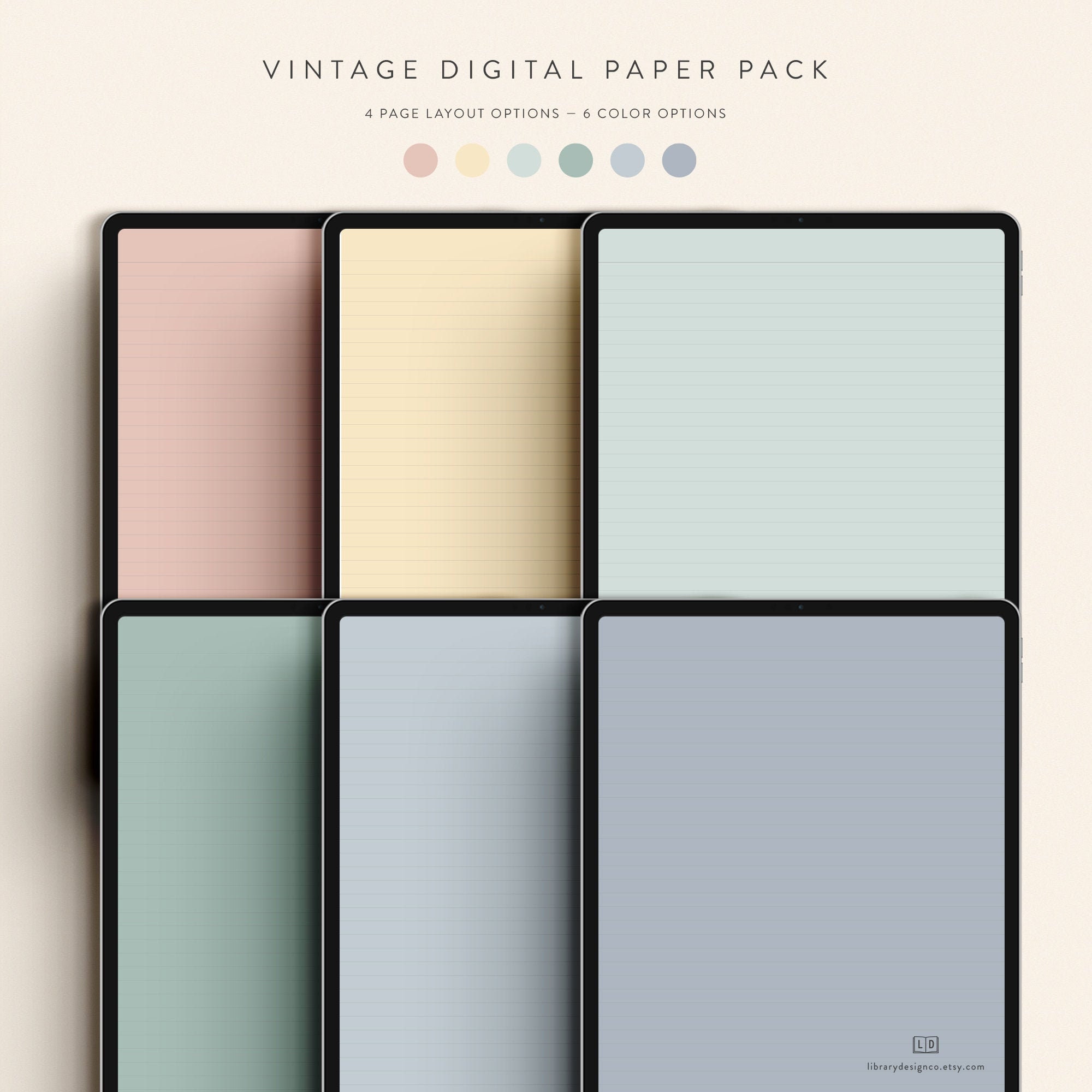 Vintage Digital Paper Pack Instant Digital Download - Etsy