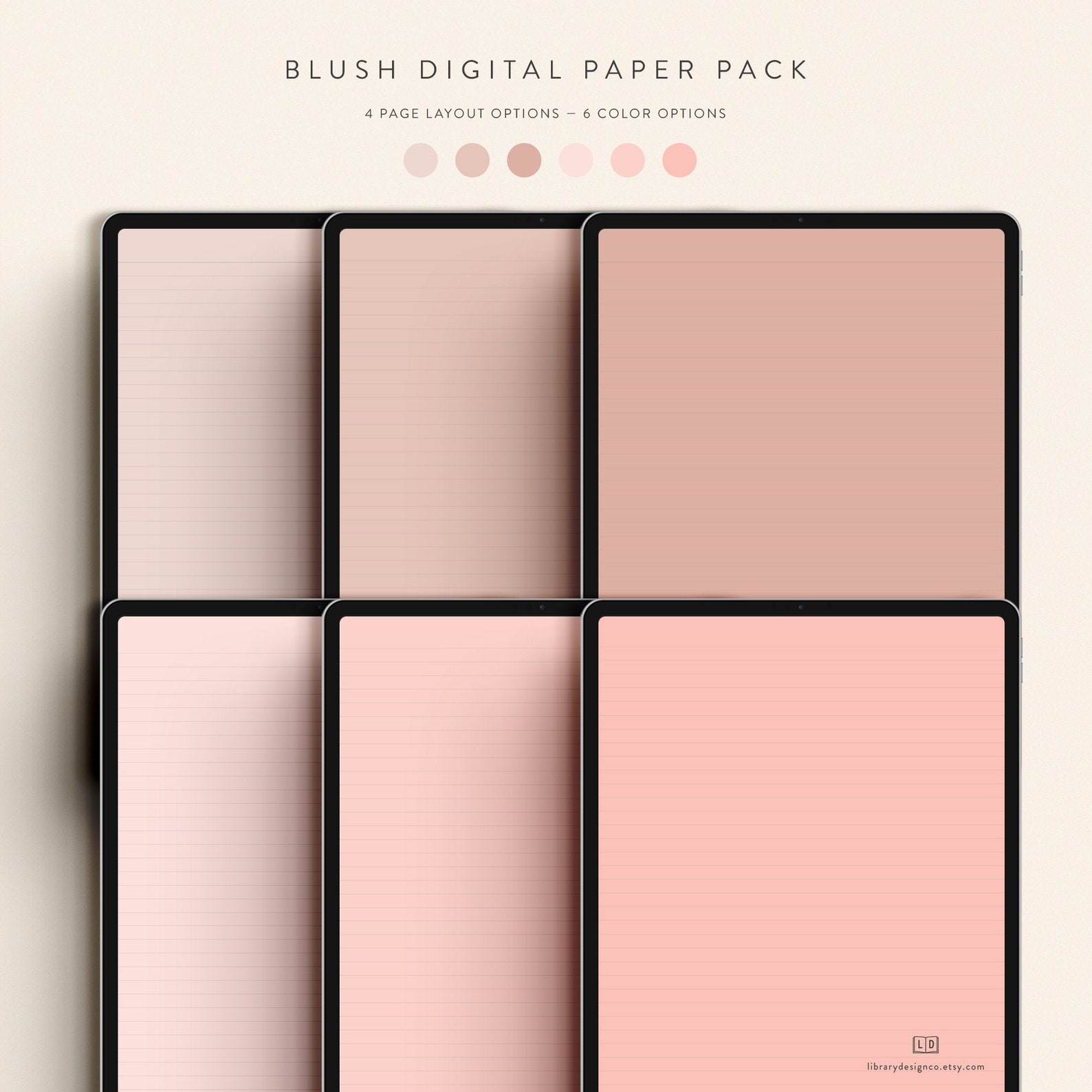 Blush Digital Paper Pack Instant Digital Download - Etsy