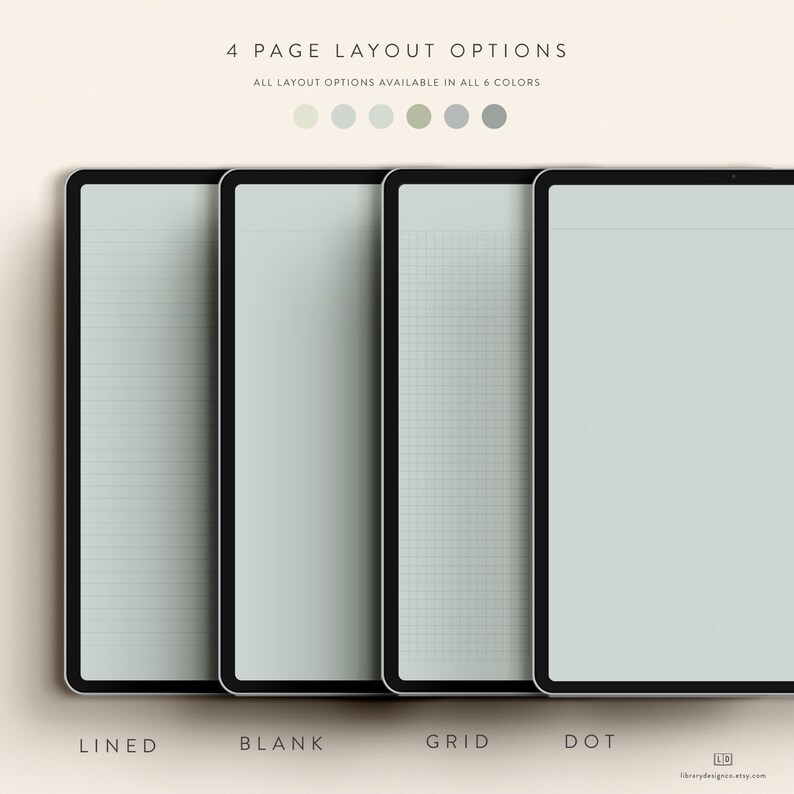 Green Digital Paper Pack — Instant Digital Download — Notability ...