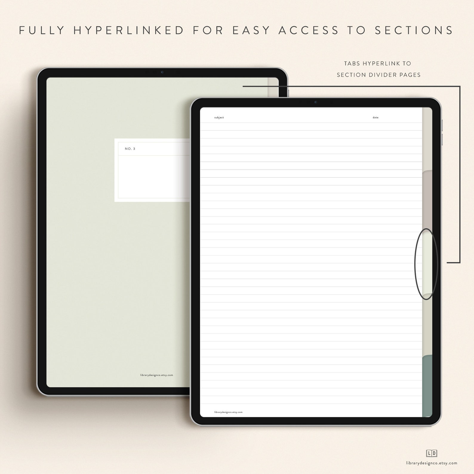 Green Neutral Digital Notebook Instant Digital Download - Etsy