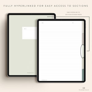 Green Neutral Digital Notebook — Instant Digital Download — Notability ...