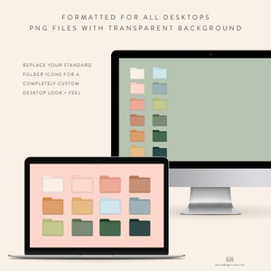 Rainbow Desktop Folder Icons — Instant Digital Download — Mac and PC - Etsy