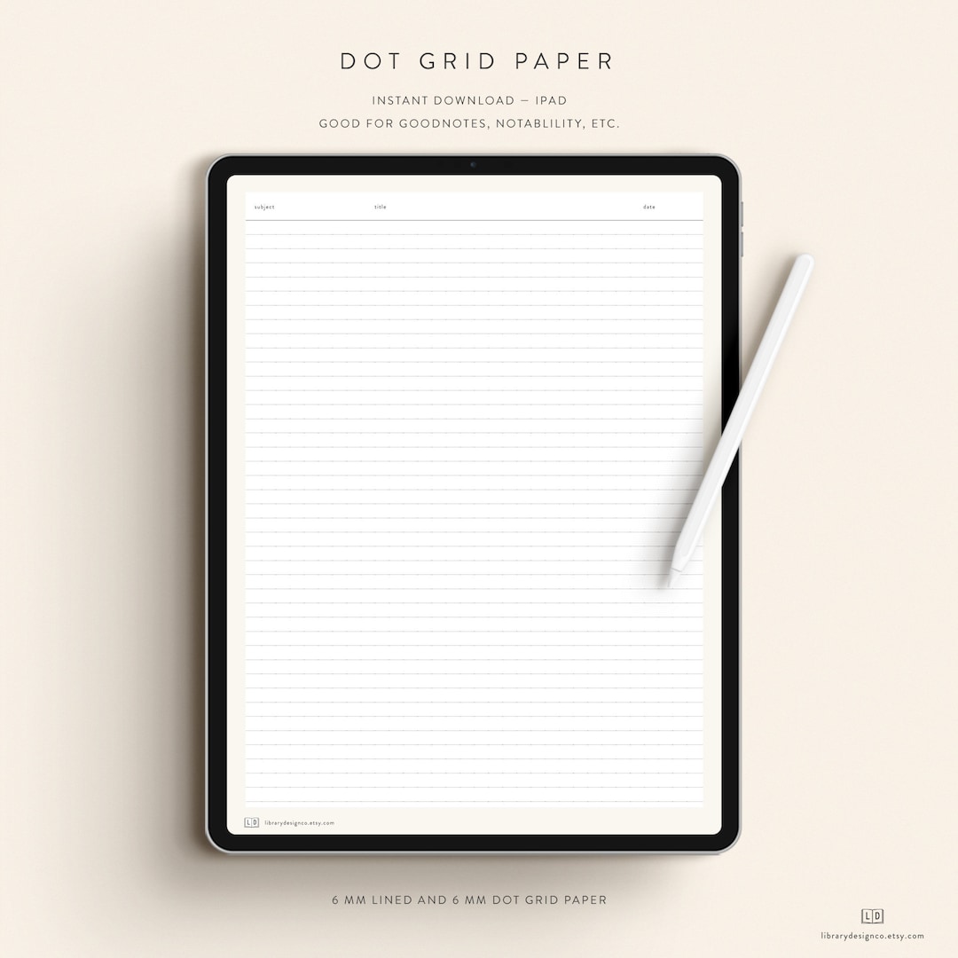Dot Grid Paper Download — Instant Digital Download — Notability ...