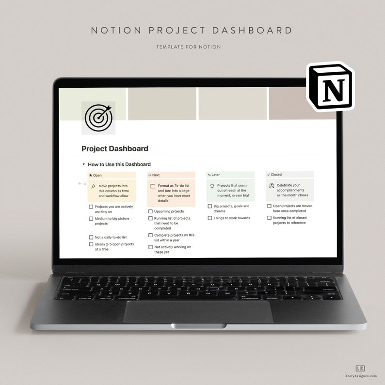 Project Dashboard Notion Template - Etsy