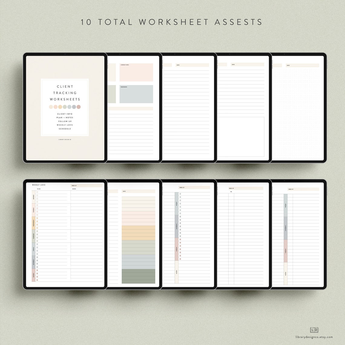 Client Tracking Worksheets Instant Digital Download | Etsy