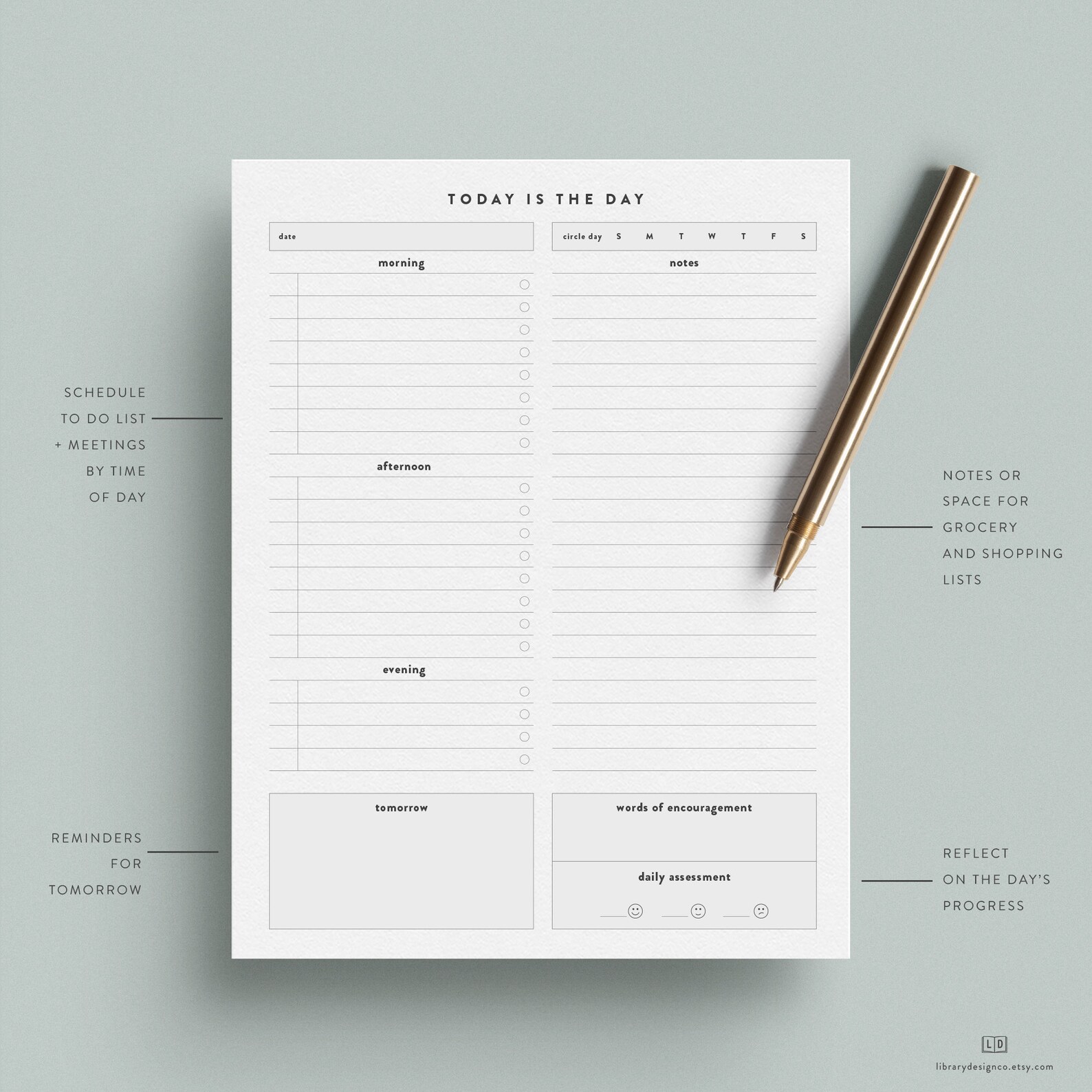 Today is the Day List Printable Download instant Download - Etsy