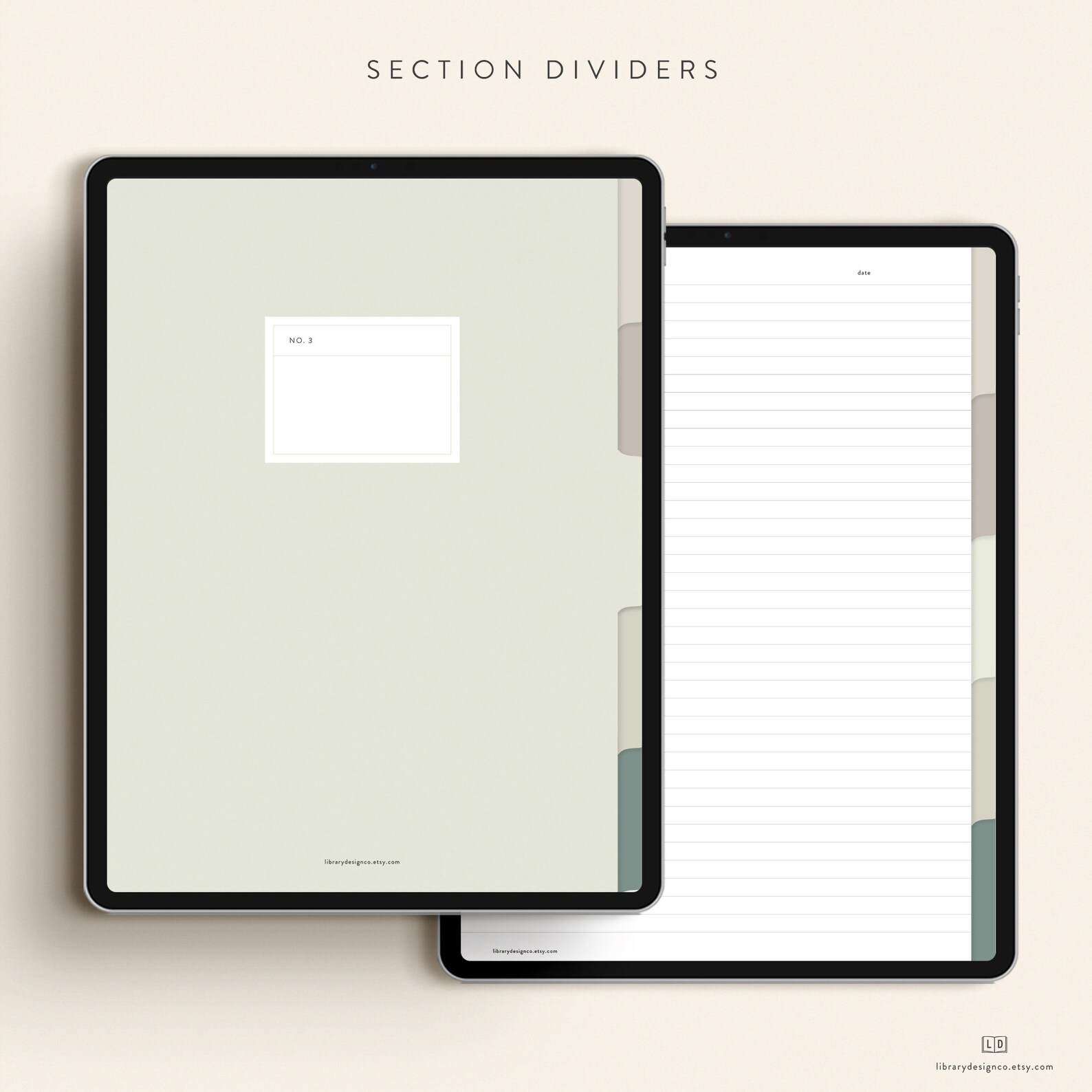 Green Neutral Digital Notebook Instant Digital Download - Etsy