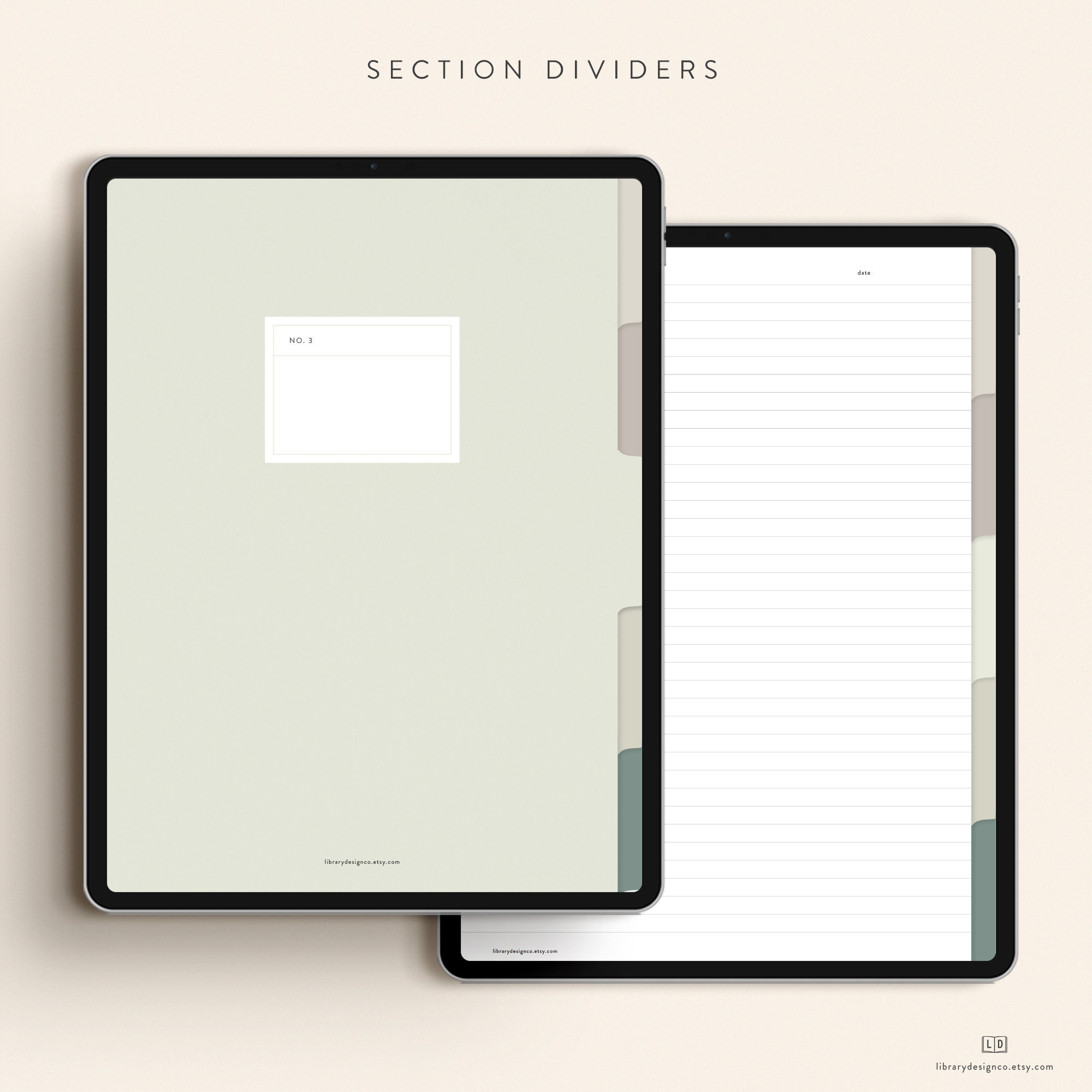 Green Neutral Digital Notebook Instant Digital Download Notability ...