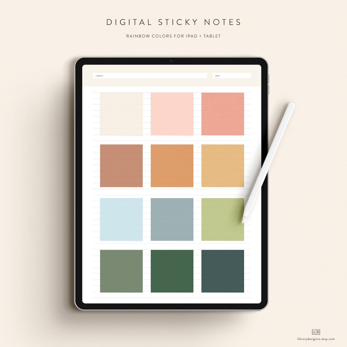 Digital Sticky Notes Rainbow Instant Digital Download - Etsy