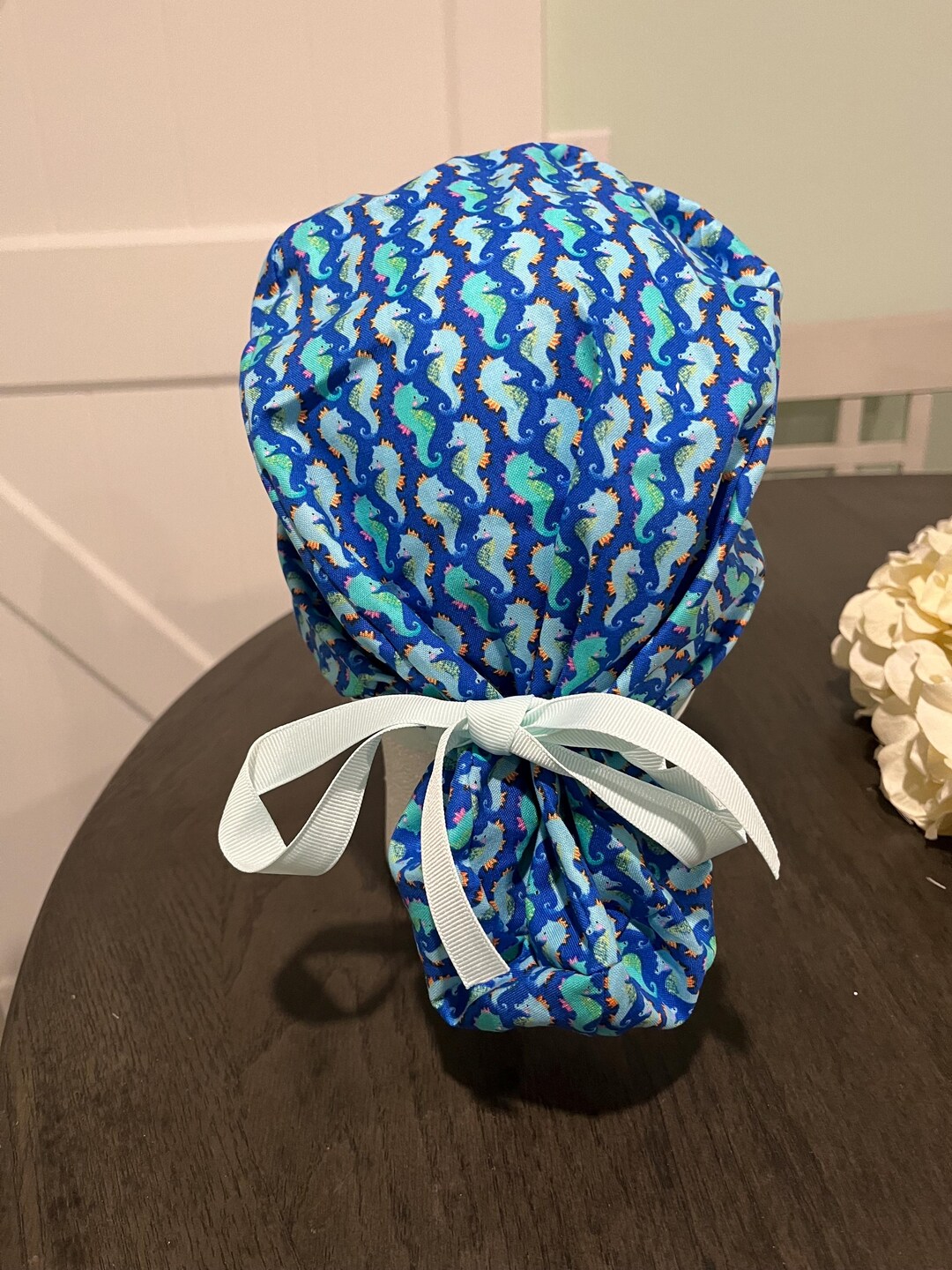 Seahorse Pony Tail Scrub Cap - Etsy