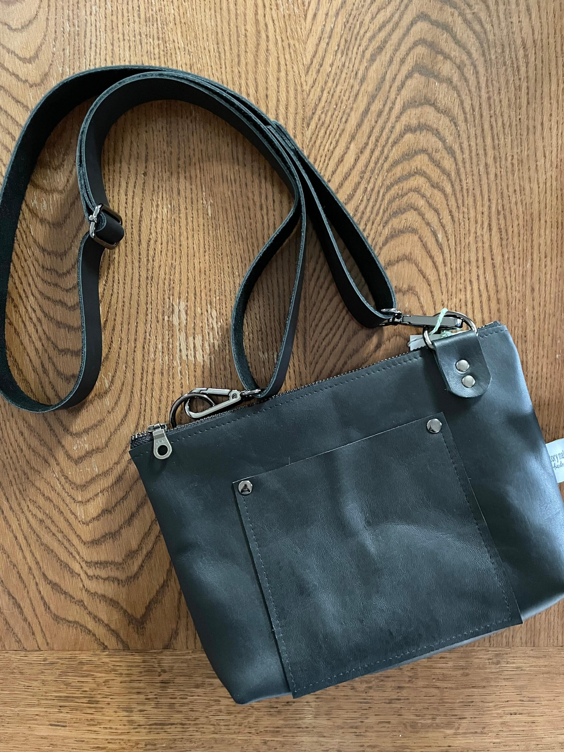 Small Black Leather Cross Body Purse, Crossbody Purse for Women, Black ...