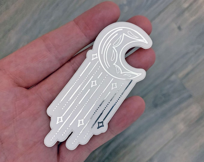 Crescent Moon and Stars Vinyl Sticker - Etsy