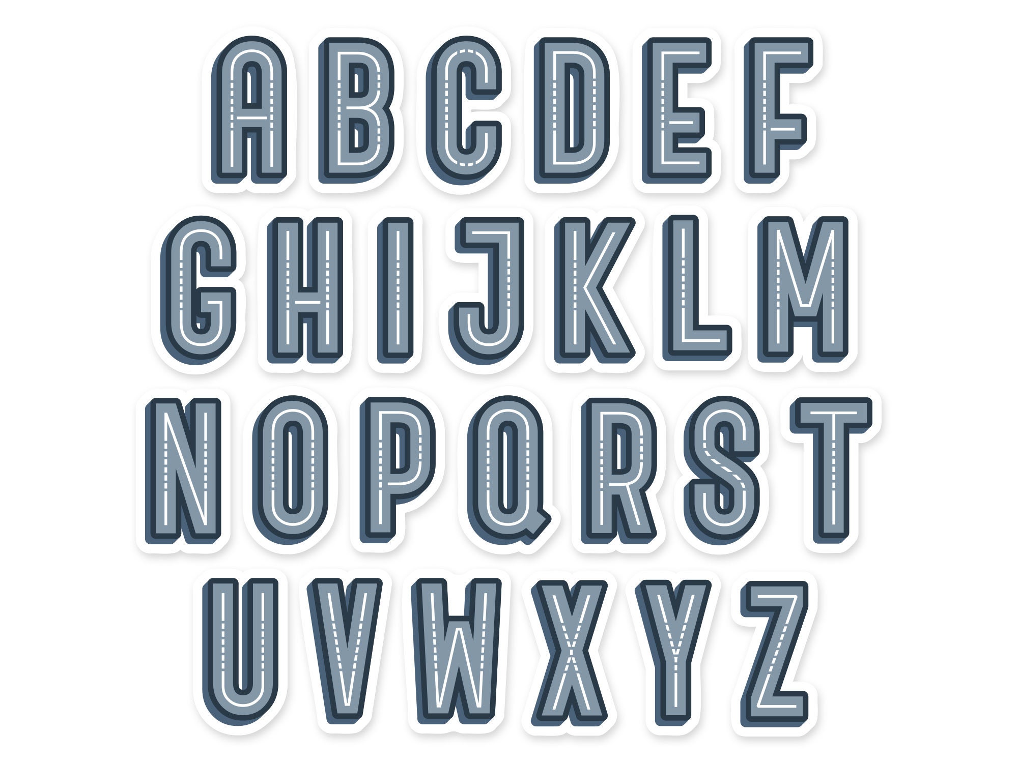 Alphabet Sticker Laptop Monogram Alphabet Letter Decal Sticker Water ...