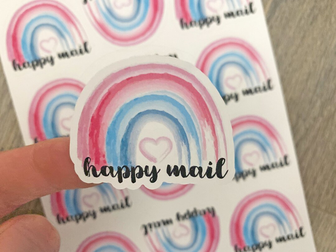 Packaging Stickers Happy Mail Rainbow Stickers TH003 - Etsy