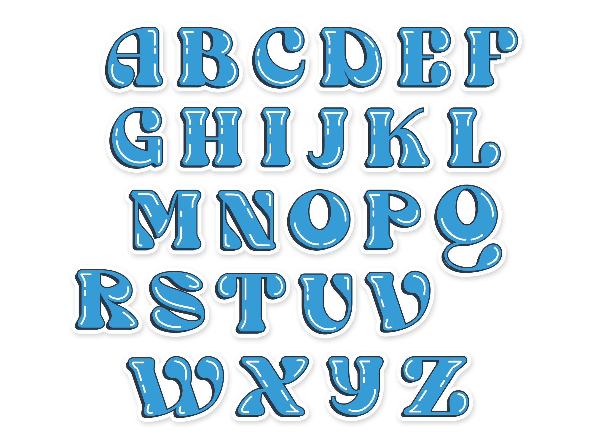Retro Alphabet Stickers - Mix and Match Letters to Create Your Monogram ...