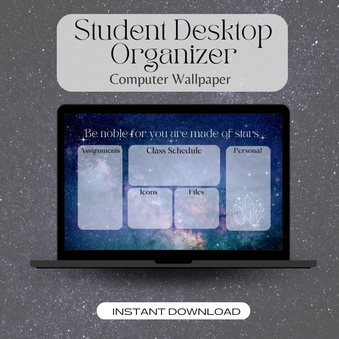 Student Celestial Desktop Wallpaper Organizer / Computer Background ...