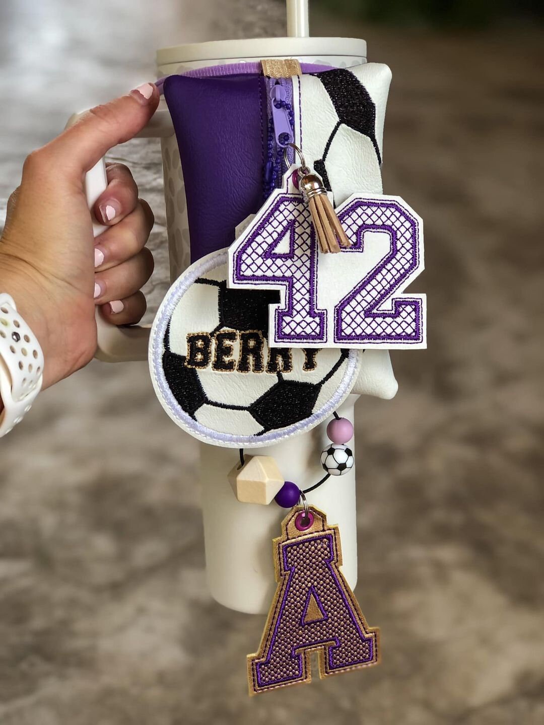 CUSTOMIZABLE Soccer Tumbler Pouch With Charms - Etsy