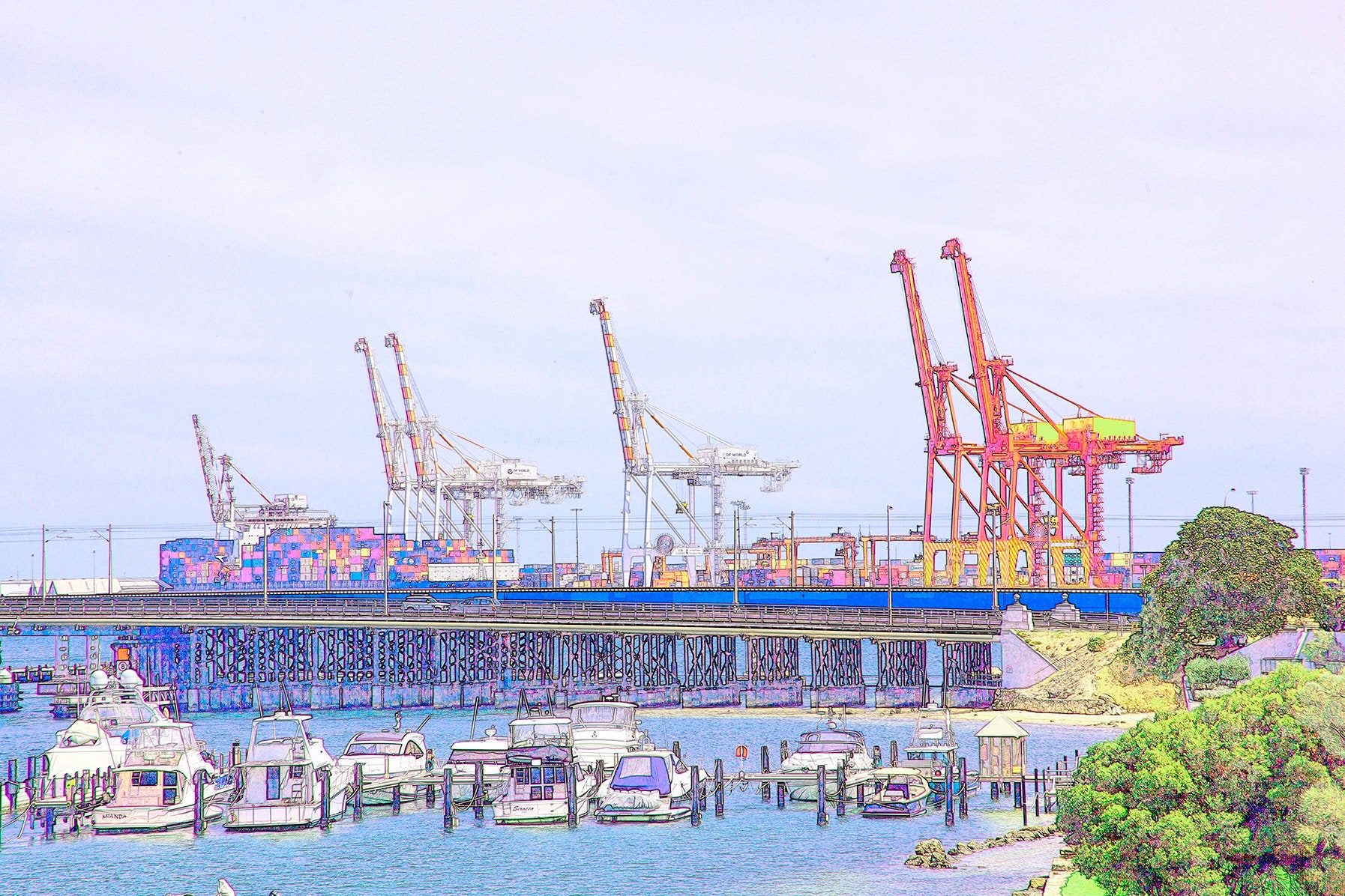 Fremantle Cranes Landscape Print - Etsy