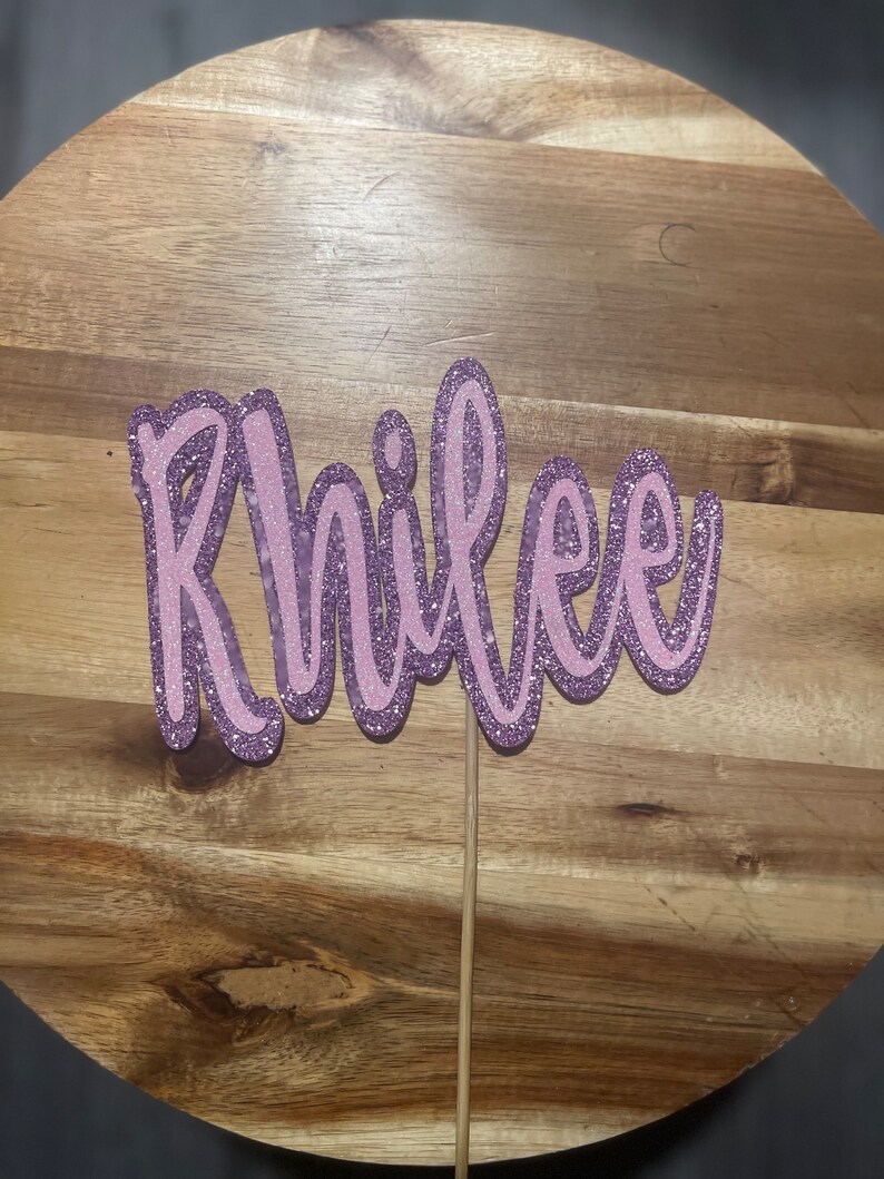 Custom Cake Topper, Name Cake Topper, Custom Name Cake Topper, Glitter ...