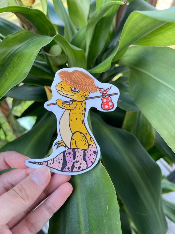 Paper Hitch-hiker leopard Gecko sticker Stickers etna.com.pe