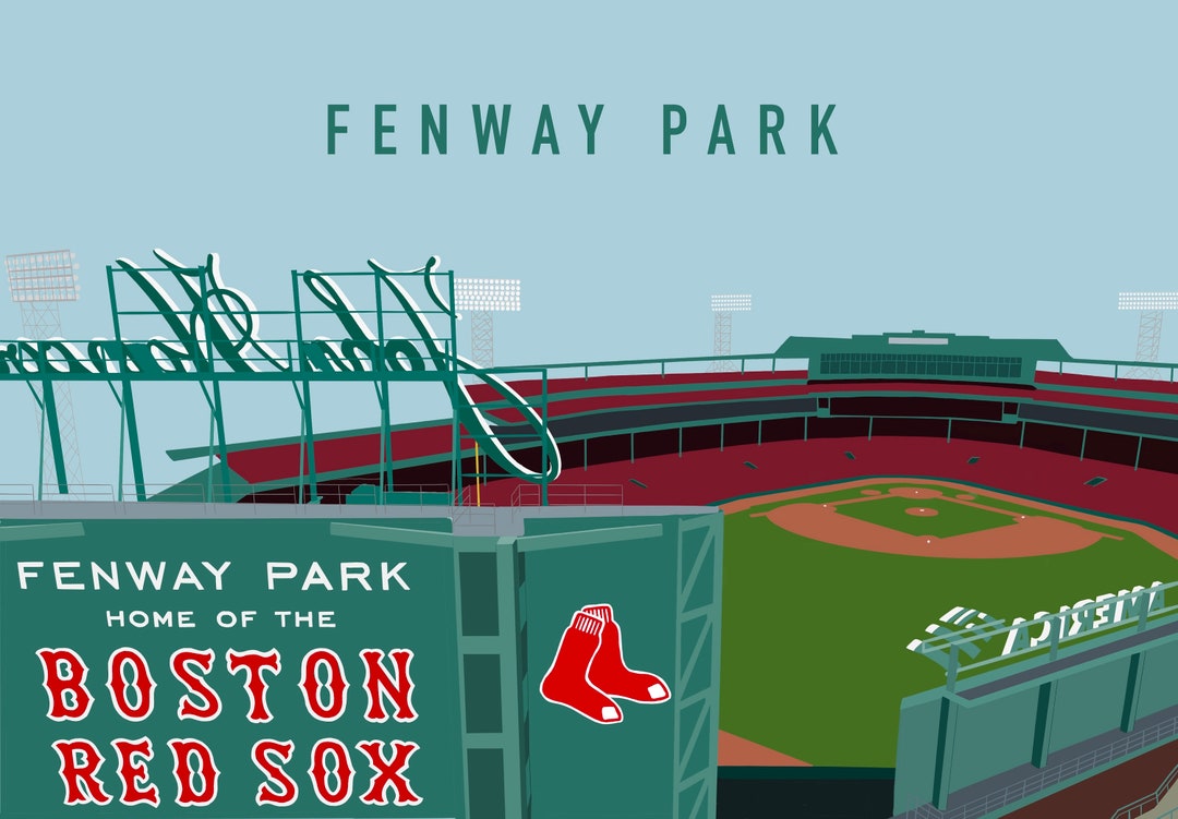 Fenway Park Print, Hand Drawn - Etsy