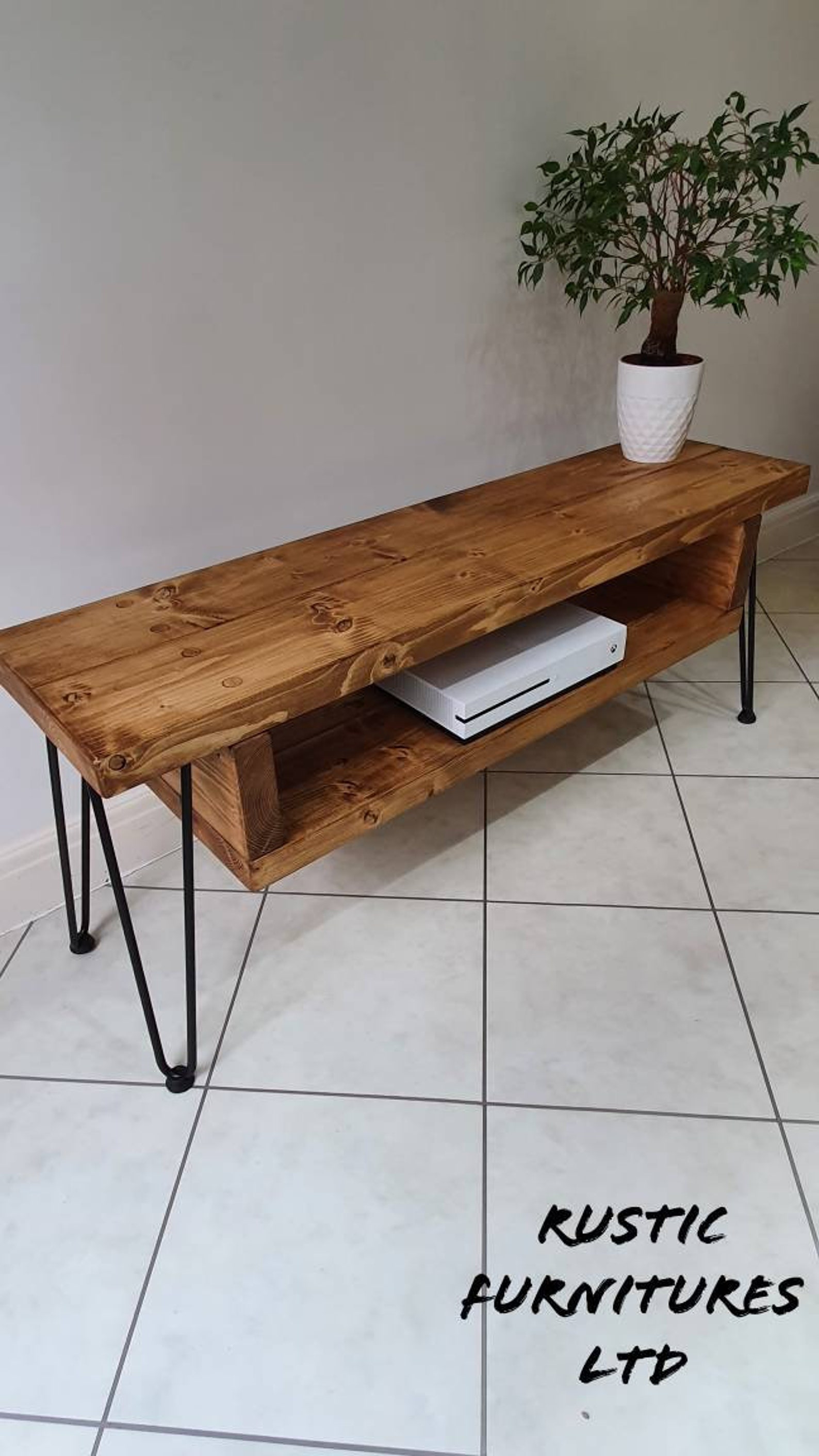 Industrial Hairpin Legs Tv Unit/tv Cabinet/chunky Rustic - Etsy UK
