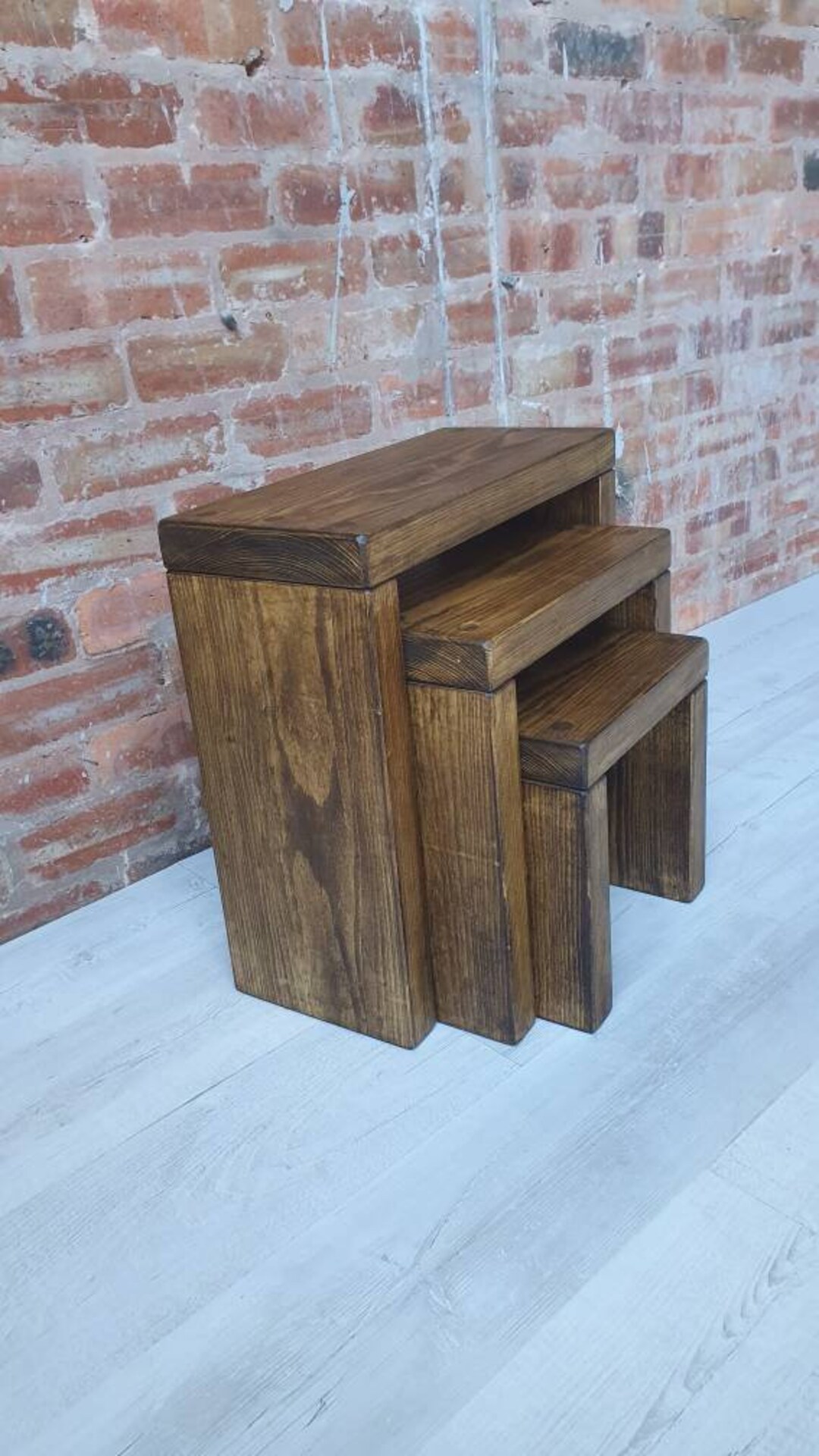 Nest of Tables/side Tables/rustic Chunky Handmade Furniture/solid Pine ...