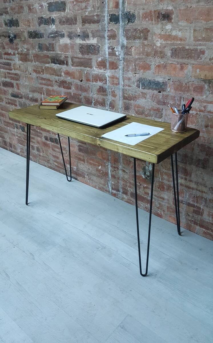 Computer Desk/industrial Hairpin Leg Desk/office Desk /rustic - Etsy UK