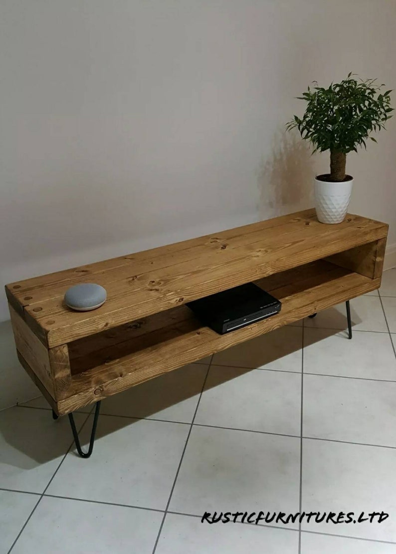 Industrial Hairpin Legs Tv Unit/tv Cabinet/chunky Rustic - Etsy UK