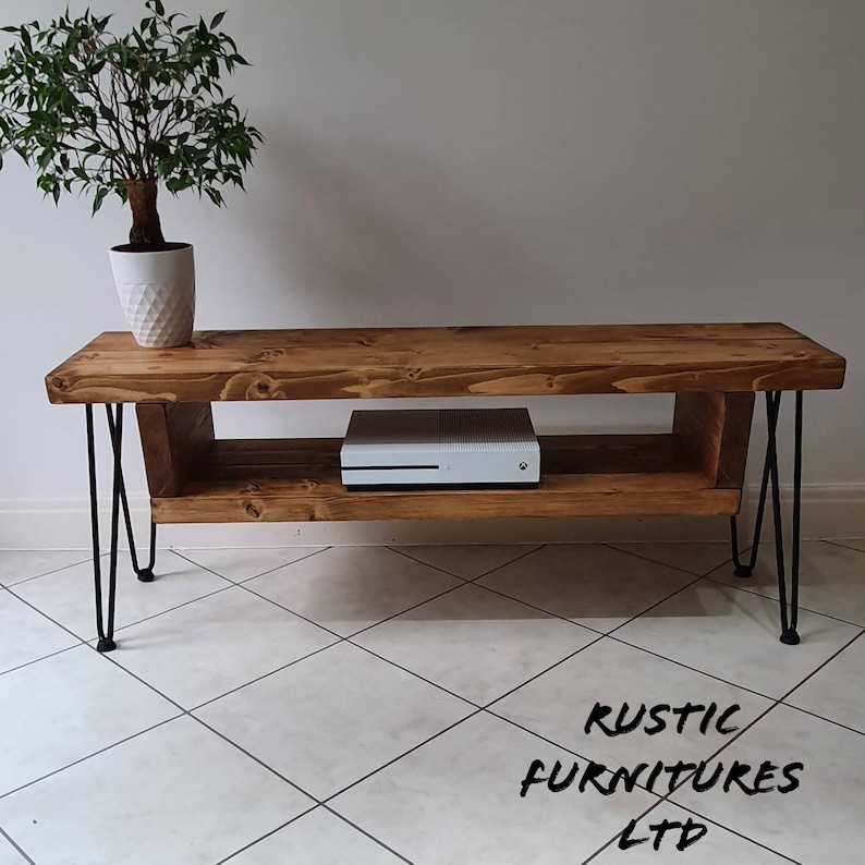 Industrial Hairpin Legs Tv Unit/tv Cabinet/chunky Rustic - Etsy UK