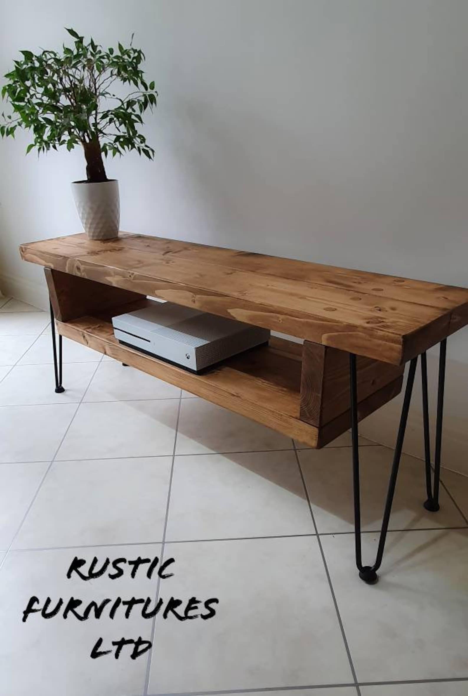 Industrial Hairpin Legs Tv Unit/tv Cabinet/chunky Rustic - Etsy UK