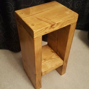 Pair or Single Rustic Handmade Pine Wood Bedside Tables - Solid Wood ...