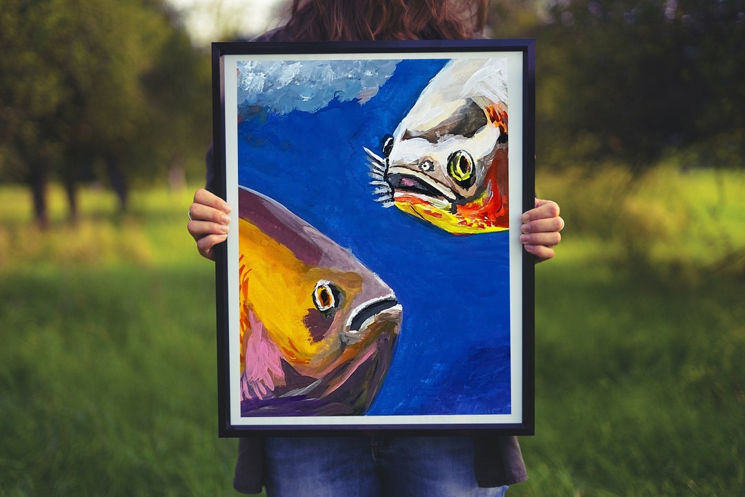 Watercolor Fish Print, Fish Art, Watercolor Painting Print, House Decor ...