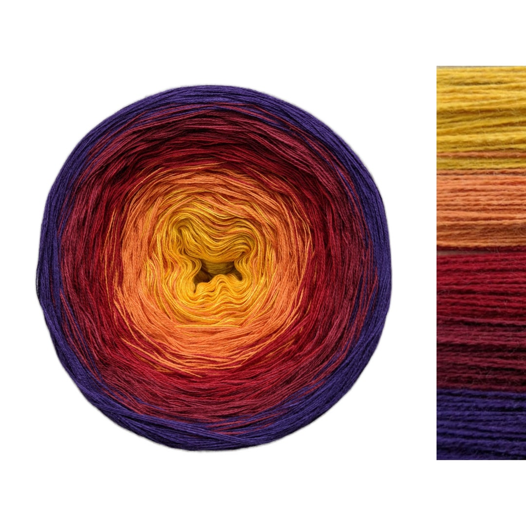 Sunset - C/A015 - Gradient Cake Yarn, Ombre Yarn Cake, Colour Change ...