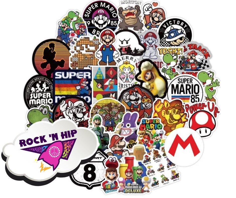 Nintendo inspired Stickers Mario 50pcs Fast Shipping | Etsy