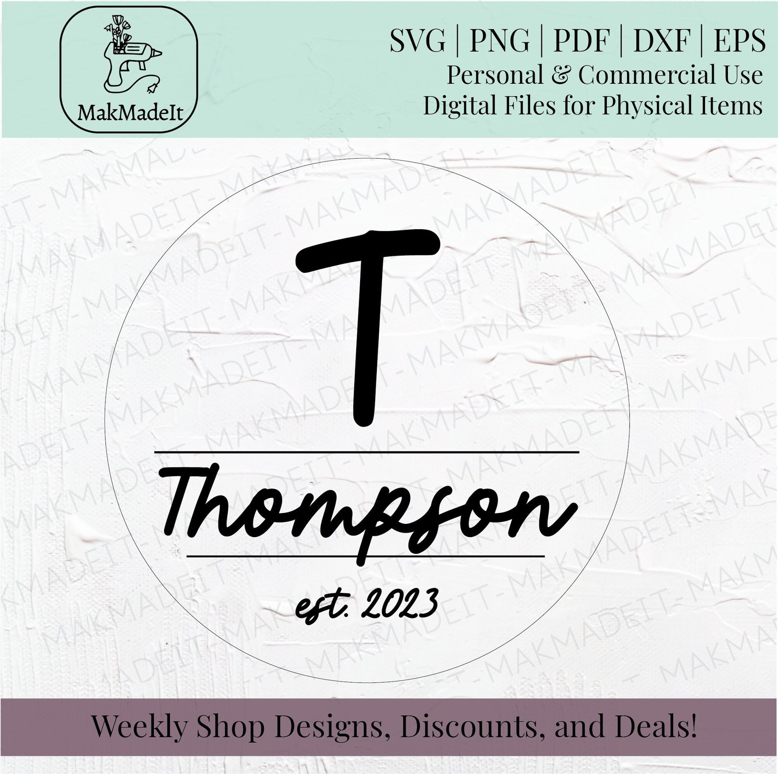 Last Name SVG Personalized Wedding Gift SVG Round Family Name SVG Last ...
