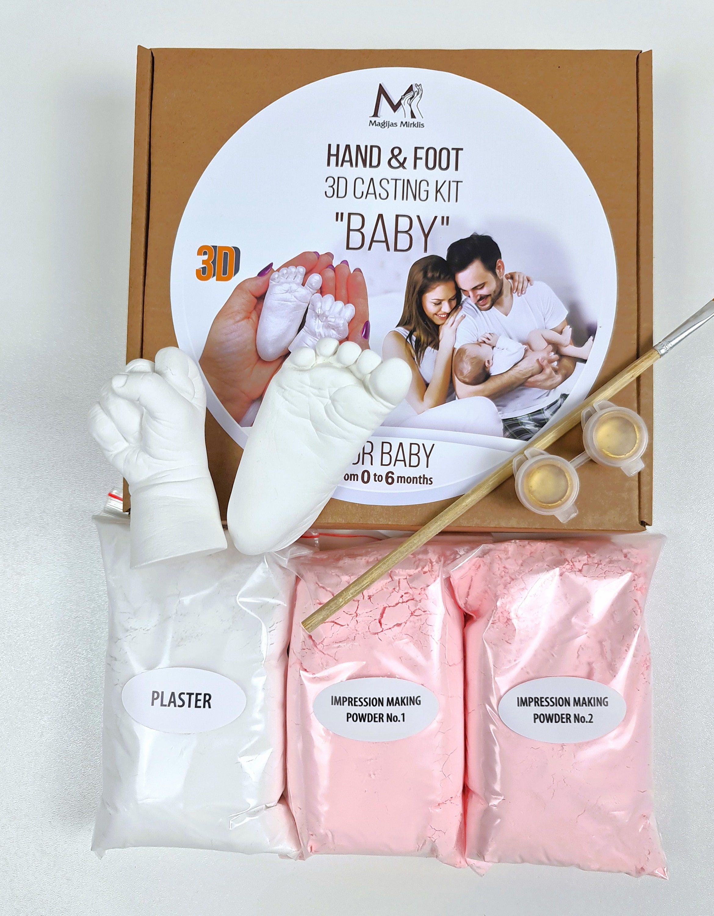 3D Hand and Foot Plaster Casting Kit for Baby 0-6 Months With ...