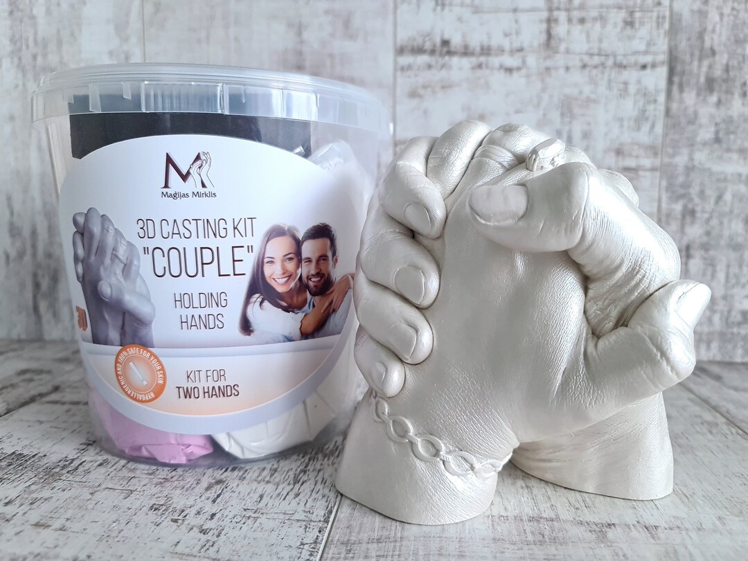 3D Plaster Casting Kit Couple Holding Hands Gift for Valentine's Day ...
