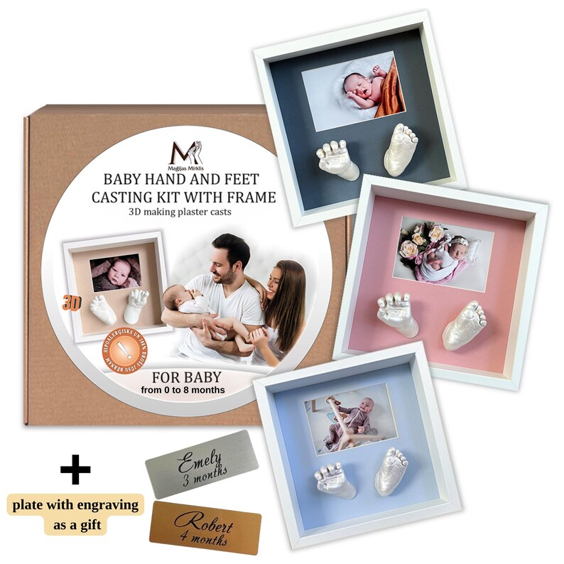 Personalized 3D Baby Hands and Feet Plaster Casting Kit With Space ...