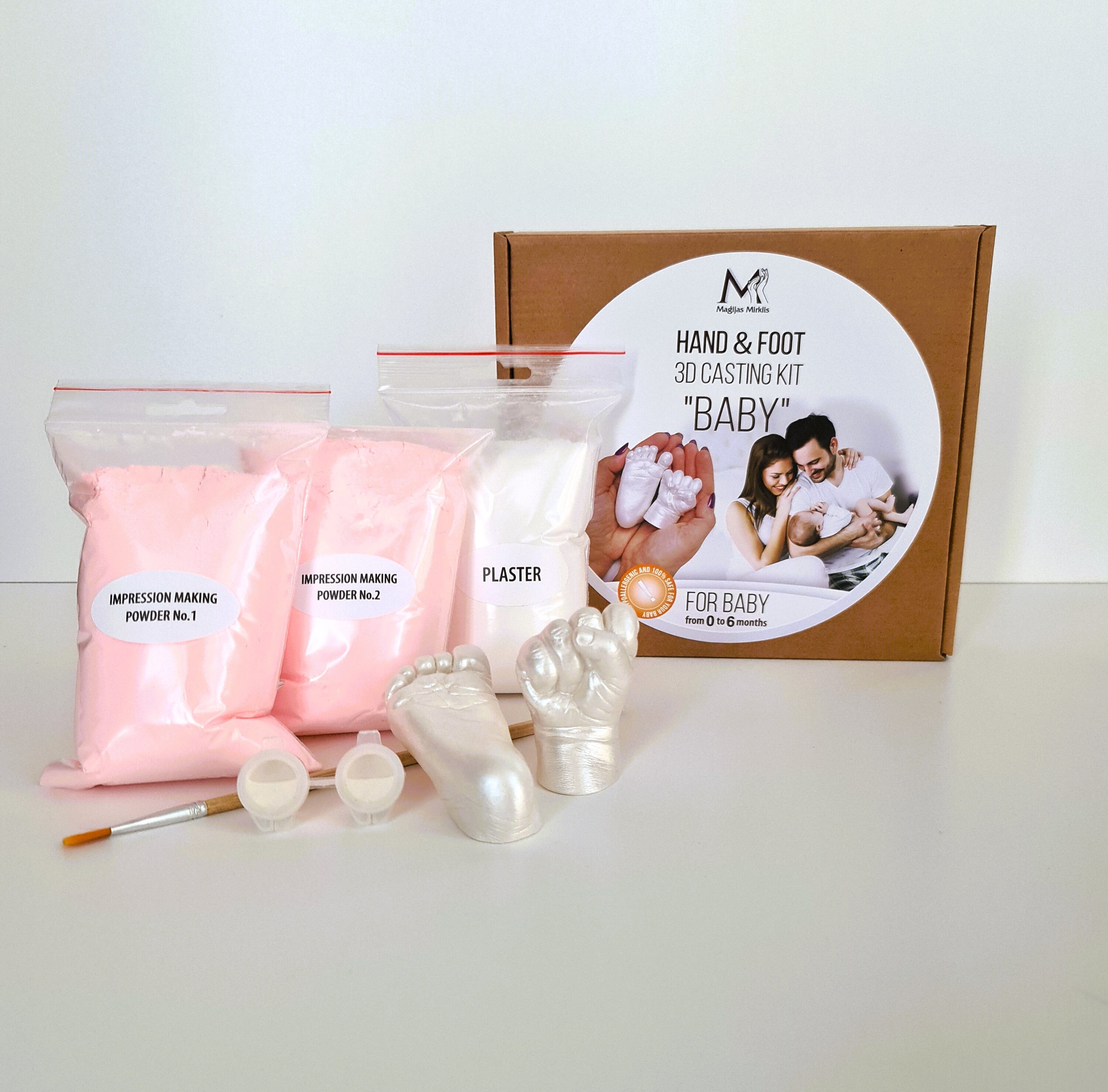 3D Hand and Foot Plaster Casting Kit for Baby 0-6 Months With ...