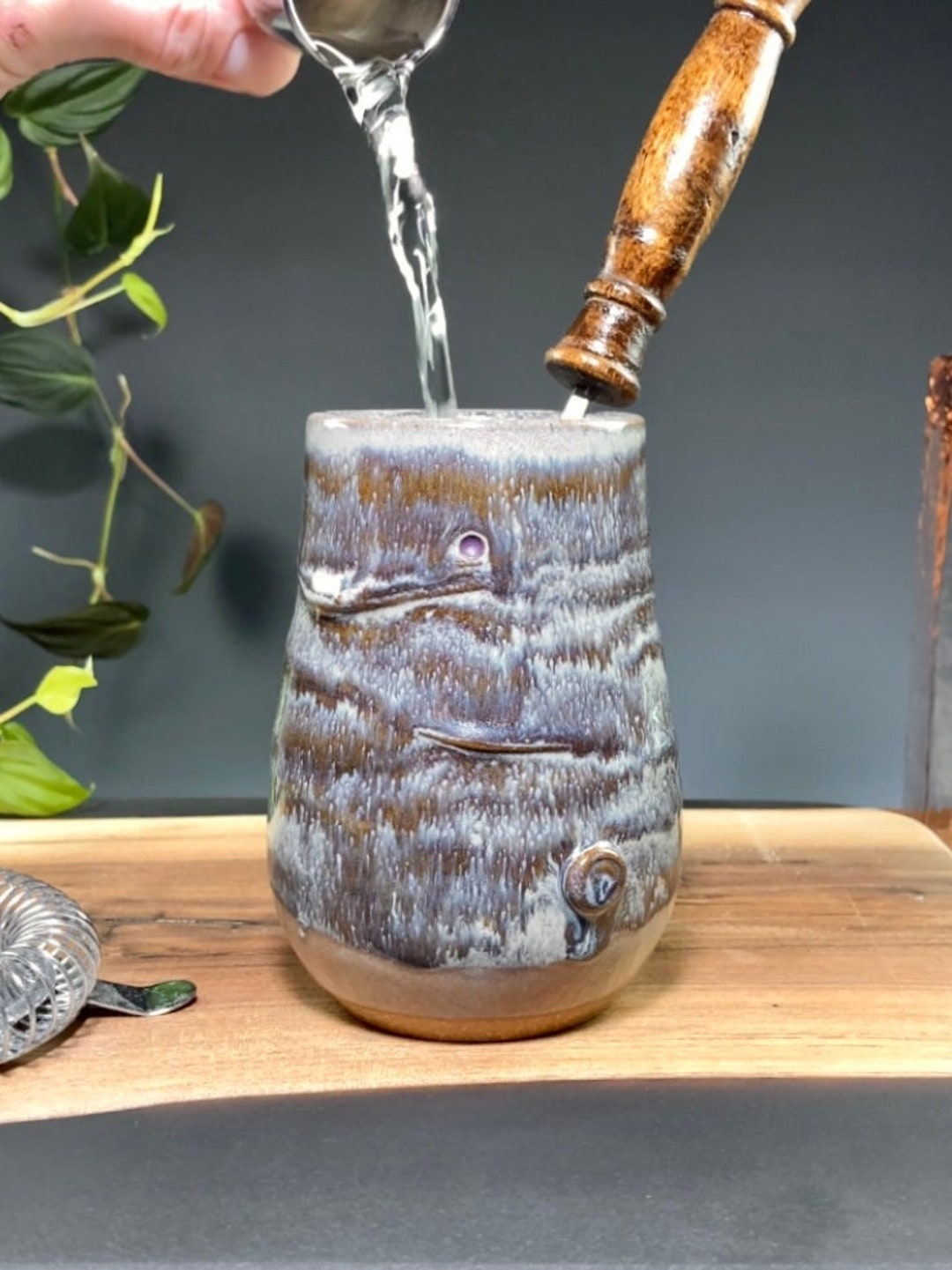 12 Oz Handmade Ceramic Cup - Wheel-thrown Pottery Tumbler - Ocean ...