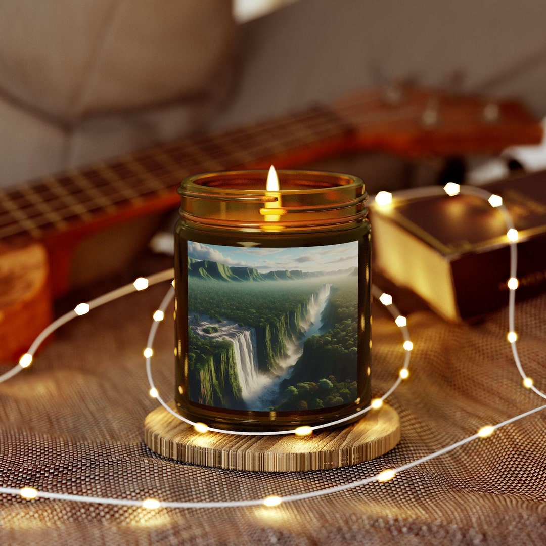 Waterfall Scenery Scented Candles, Beautiful Jar Relaxation Relaxing ...