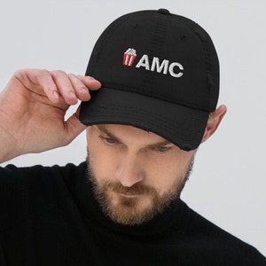 AMC Popcorn Logo Distressed Dad Hat - Etsy