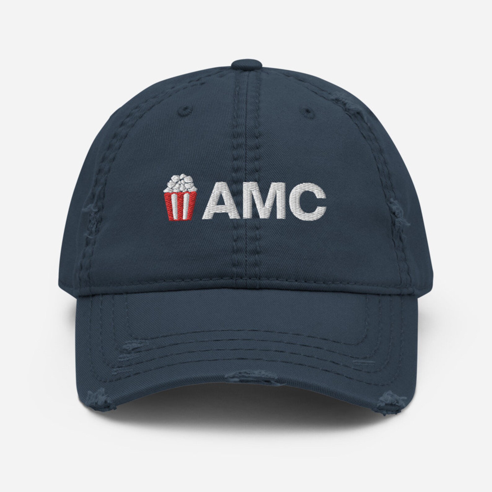 AMC Popcorn Logo Distressed Dad Hat | Etsy