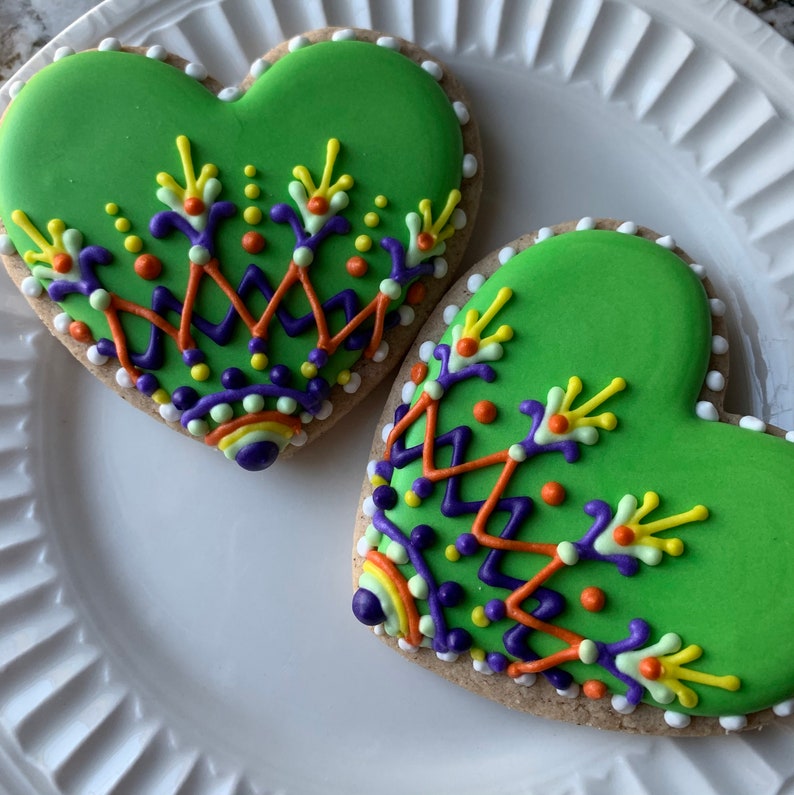 Sweet Hearts 4 Hand Made Royal Icing Sugar Cookies gluten | Etsy