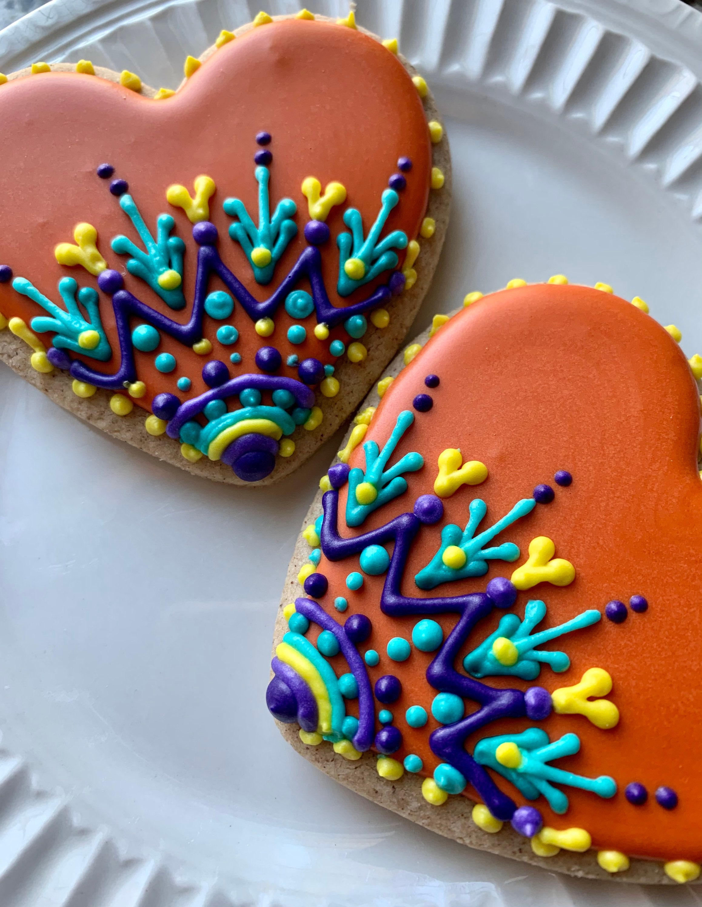 Sweet Hearts 4 Hand Made Royal Icing Sugar Cookies gluten | Etsy